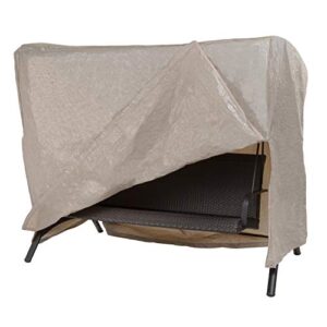 modern leisure patio swing cover - outdoor furniture protection perfect for patio, deck, and porch - works for single-, double-, and triple-seater swings - 87" l x 64" d x 66" h - beige, khaki