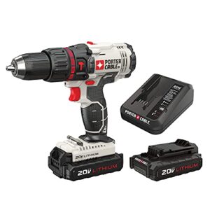 porter-cable 20v max hammer drill kit, compact, cordless (pcc621lb)