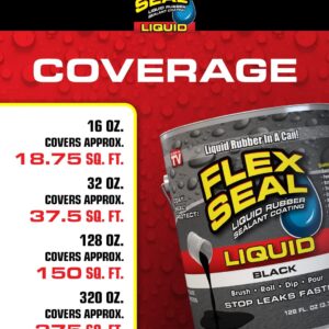 Flex Seal Liquid, 32 oz, Clear, Liquid Rubber Coating Sealant, Waterproof, Flexible, Breathable, and UV Resistant, Roof Repair, Basements, RV, Campers, Trailers, Marine, EPDM, Masonry