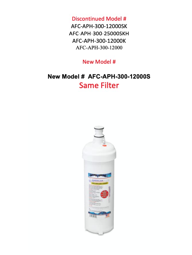 AFC Brand, Water Filter, Model # AFC-APH-300-12000SKH, Compatible with Manitowoc(R) K-00338 K-00339 3M HF45-S 3M BEV145 3M ICE145-S Filter New AFC Brand Model # AFC-APH-300-12000S 3 - Filters