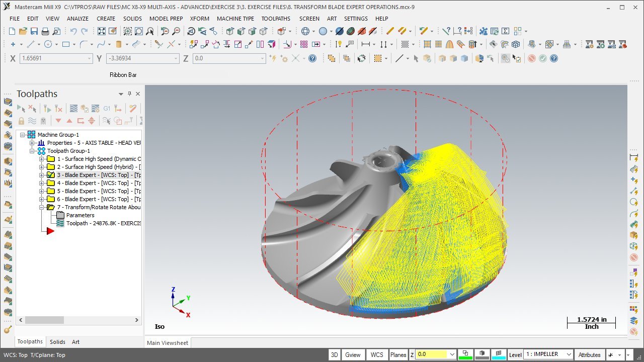 Mastercam X8-X9 MULTI-AXIS 4/5 AXIS Advanced w/ Blade Expert Video Tutorial