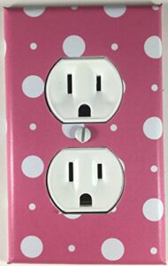 white hot pink polka dots decorative outlet plate cover