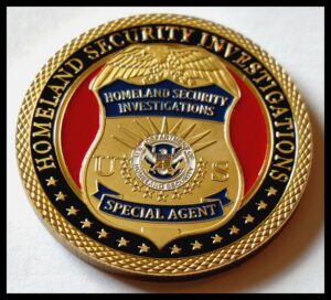 hsi homeland security investigations colorized challenge art coin