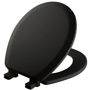 MAYFAIR 841EC 047 Cameron Toilet Seat will Never Loosen and Easily Remove, Round (Pack of 1), Durable Enameled Wood, Black