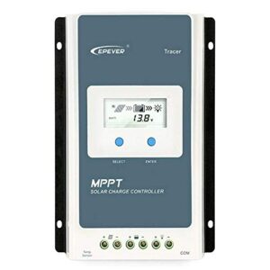 MPPT Solar Charge Controller 40A Max.PV 100V Negative Grounded Tracer 4210AN + Remote Meter MT50+Temp Sensor Cable for Gel Sealed Flooded Lithium Solar Battery Charging