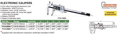 INSIZE 1114-150A Electronic Caliper, 0-6"