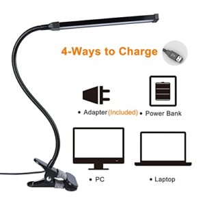 LEPOWER Led Clip on Light/Reading Light with Gooseneck 5W Book Light Color Temperature Changeable Clip Light and Piano Light (Metal)