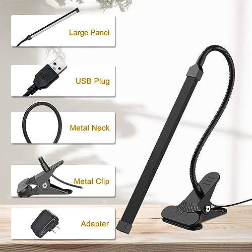 LEPOWER Led Clip on Light/Reading Light with Gooseneck 5W Book Light Color Temperature Changeable Clip Light and Piano Light (Metal)