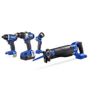 kobalt kobalt 24-volt max 4-tool lithium ion (li-ion) brushless motor cordless combo kit with soft case