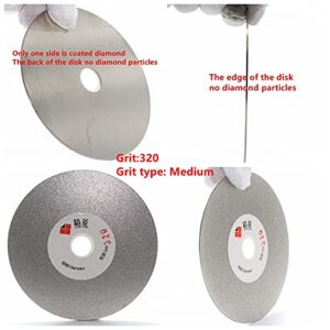 JINGLING 4" inch 100mm Diamond Flat Lap Disc Coated Grinding Disk Grit 320 Medium