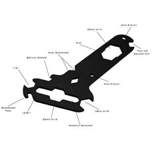 Dirty Rigger DTY-MULTITOOL Black Multitool With 14-In-1 Separate Rigger Tools Including Wing Nut Spanner