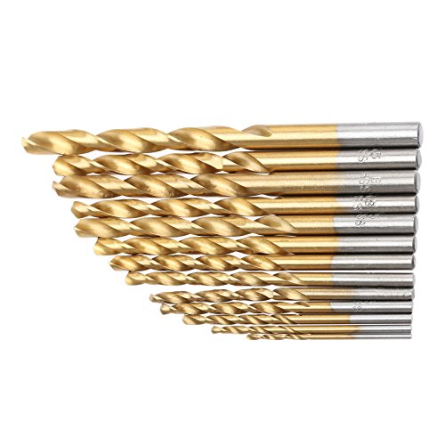 MUXSAM 13Pcs HSS Straight Shank Twist Drill Bit Set 1.5-6.5mm High Speed Steel Tools