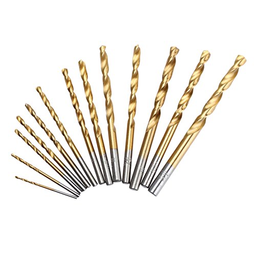 MUXSAM 13Pcs HSS Straight Shank Twist Drill Bit Set 1.5-6.5mm High Speed Steel Tools