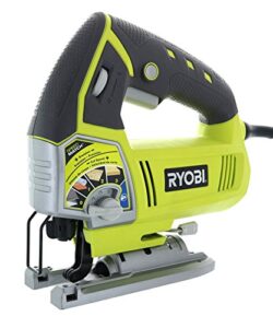 ryobi js481lg 4.8 amp corded variable speed t-shank orbital jig saw w/ onboard led lighting system