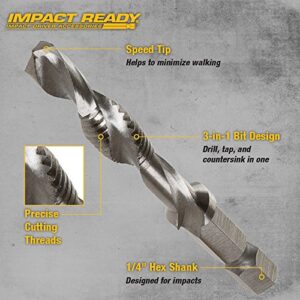 DEWALT DWADTQTR1032 Impact Ready 10-32 UNF Drill Tap, 1/4" Capacity