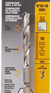 DEWALT DWADTQTR51618 Impact Ready 5/16" 18 UNC Drill Tap, 1/4" Capacity