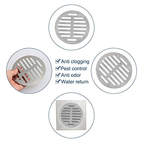 uxcell Stainless Steel Round Sink Floor Drain Strainer Cover 4.5 Inch Dia 2pcs (Pack of 2)