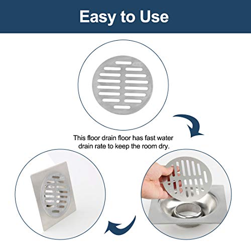 uxcell Stainless Steel Round Sink Floor Drain Strainer Cover 4.5 Inch Dia 2pcs (Pack of 2)