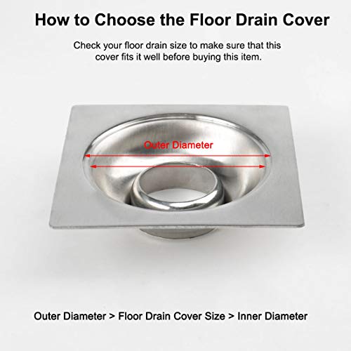 uxcell Stainless Steel Round Sink Floor Drain Strainer Cover 4.5 Inch Dia 2pcs (Pack of 2)