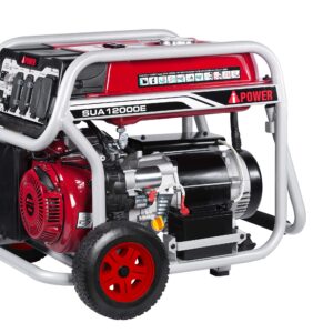 A-iPower SUA12000EC 12000-Watt Gas Powered Generator W/Electric Start (CARB/EPA), 12000 Watt, Wheel Kit Included