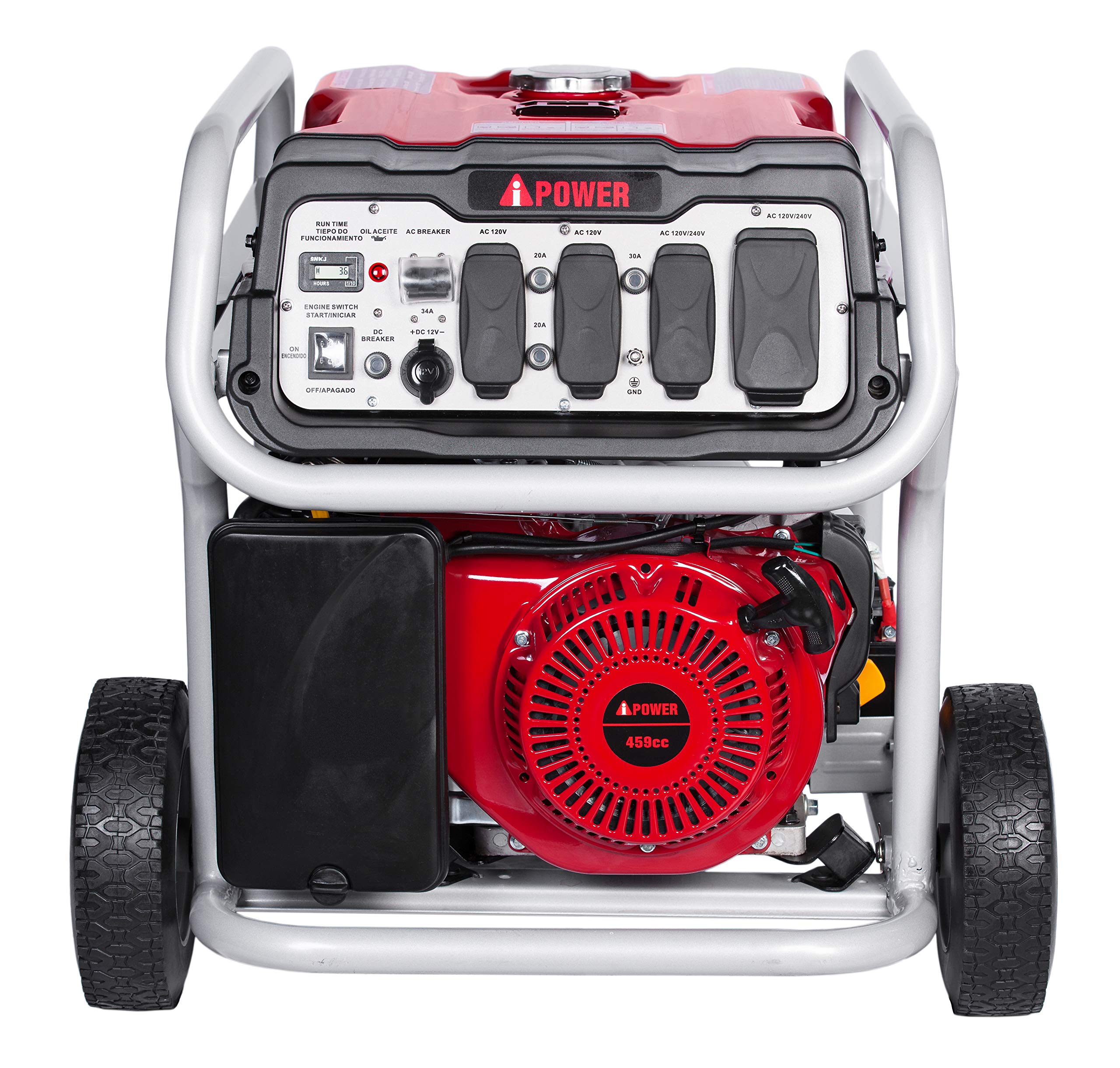 A-iPower SUA12000EC 12000-Watt Gas Powered Generator W/Electric Start (CARB/EPA), 12000 Watt, Wheel Kit Included