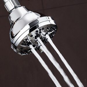 AquaDance Chrome Finish 6-Setting Shower Head for Maximum Power. Enjoy 2.5 gpm Spiral High Performance Luxury Even Under Low Water Pressure