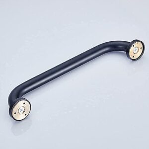 Leyden Brass Shower Grab Bar, Oil Rubbed Bronze Support Bar Bathroom Hand Rail for Handicap Elderly Injury Senior Assist Bar Wall Concealed Mount Handle Safety Home Care 12 Inch