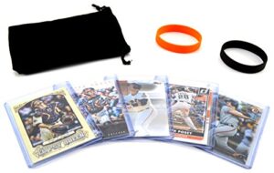 buster posey (5) assorted baseball cards bundle - san francisco giants trading cards