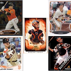 Buster Posey (5) Assorted Baseball Cards Bundle - San Francisco Giants Trading Cards