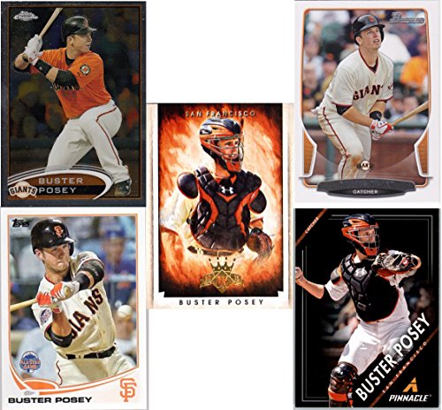 Buster Posey (5) Assorted Baseball Cards Bundle - San Francisco Giants Trading Cards