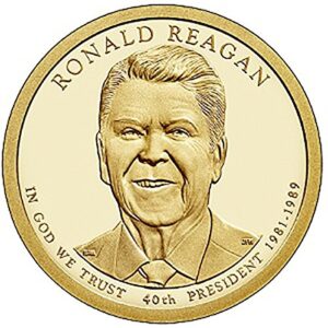 2016 p ronald reagan - bankroll of 25 presidential dollars uncirculated