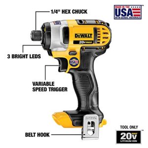 DEWALT 20V MAX* Impact Driver Kit with 1 Battery, 1/4-Inch (DCF885L1)