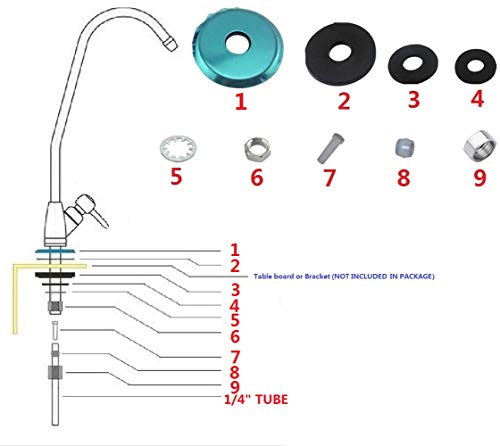 RO Water Faucet for Undersink Drinking Water Filter, Water Purifier, Reverse Osmosis System, Fit 1/4" Supply Tube