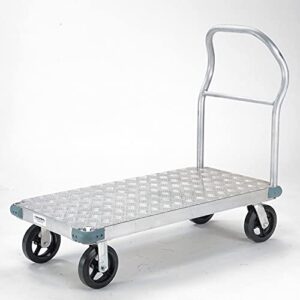 global industrial platform truck - aluminum diamond deck, 60 x 30, 2400 lb. capacity, 8" rubber casters