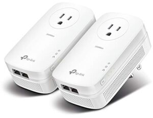 tp-link av2000 powerline adapter - 2 gigabit ports, ethernet over power, plug&play, power saving, 2x2 mimo, noise filtering, extra socket for other devices, ideal for gaming (tl-pa9020p kit)