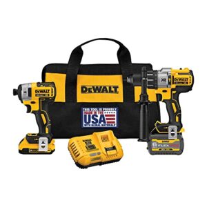 dewalt flexvolt 60v max* cordless drill combo kit, hammer drill & impact driver (dck299d1t1)