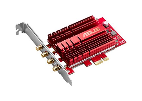 ASUS PCE-AC88 Dual-Band 4x4 AC3100 WiFi PCIe adapter with Heat Sink and External magnetic antenna base allows flexible antenna placement to maximize coverage