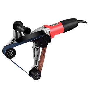 spta 110v 800w professional stainless steel pipe tube polisher sander with alumina oxide sanding belt, silicon carbide wheel, pole burnishing polisher machine