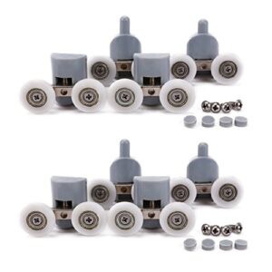 shower door wheels, lance home 8pcs double twin top / bottom shower door rollers / runners / pulleys / wheels bathroom replacement parts 25mm diameter