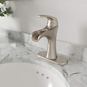 Pfister Jaida Bathroom Sink Faucet, Single Control, 1-Handle, Single Hole, Brushed Nickel Finish, LF042JDKK