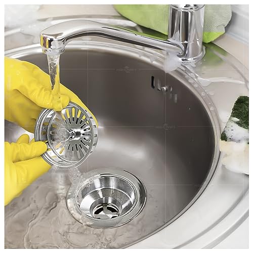 Highcraft 97353 Kitchen Sink Basket Strainer Replacement for Kohler Style Drains Stainless Steel Stopper (Can Vary in 2 Styles), 3.5" (Pack of 1)