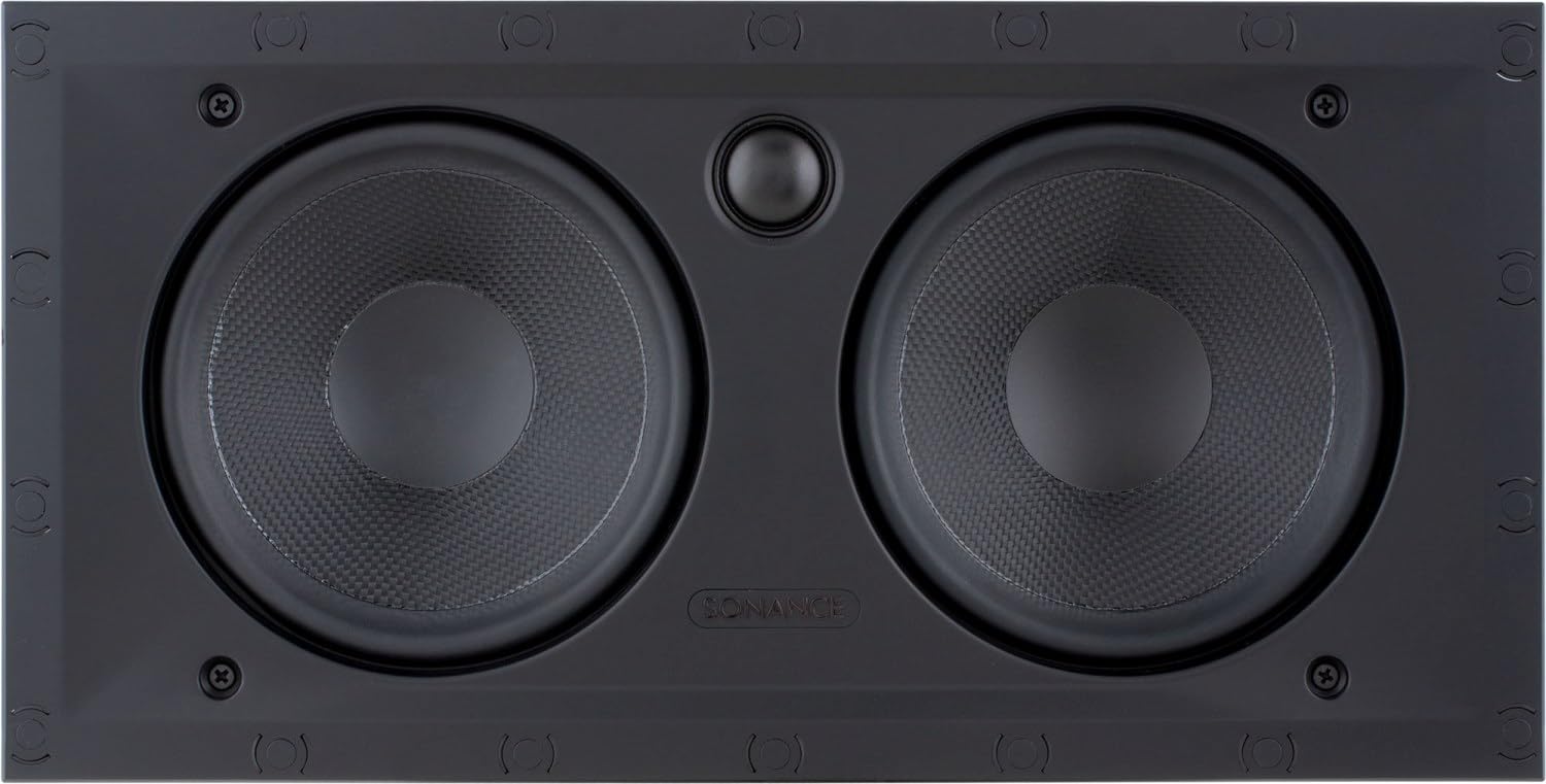 Sonance 93028 Model VP62 LCR Visual Performance Series in-Wall Square Speaker, 5 Watts Minimum/125 Watts Maximum Power Handling, 1" (25mm) Cloth Dome Tweeter, Frequency Response 45Hz - 20kHz