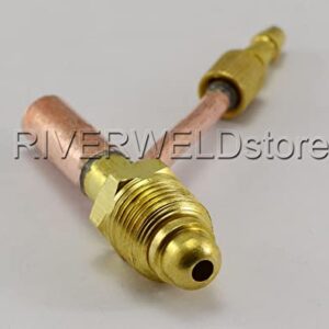 RIVERWELD Cables and Gas (Water) Separate Cable Connector Fitting for TIG Welding Torch (5/8"-18 Male WP26)