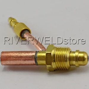 RIVERWELD Cables and Gas (Water) Separate Cable Connector Fitting for TIG Welding Torch (5/8"-18 Male WP26)