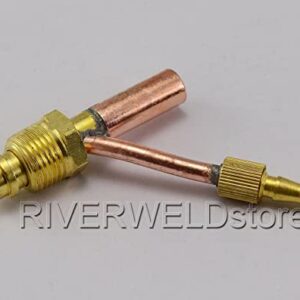 RIVERWELD Cables and Gas (Water) Separate Cable Connector Fitting for TIG Welding Torch (5/8"-18 Male WP26)