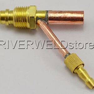 RIVERWELD Cables and Gas (Water) Separate Cable Connector Fitting for TIG Welding Torch (5/8"-18 Male WP26)