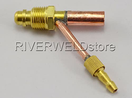 RIVERWELD Cables and Gas (Water) Separate Cable Connector Fitting for TIG Welding Torch (5/8"-18 Male WP26)