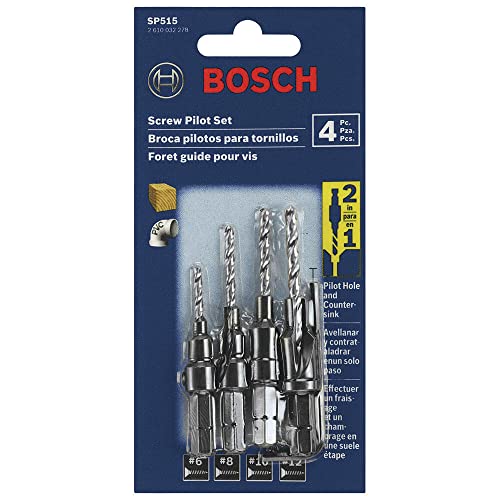 BOSCH SP515 5 Piece Hex Shank Countersink Drill Bit Set with #6, #8, #10, and #12