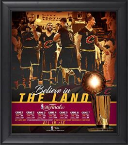 cleveland cavaliers framed 15" x 17" 2016 nba finals champions the land collage - nba team plaques and collages