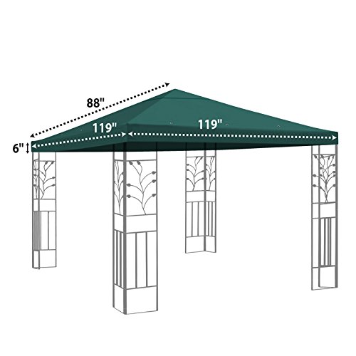 BenefitUSA Replacement 10'X10'Gazebo Canopy top Patio Pavilion Cover Sunshade plyester Single Tier-Green